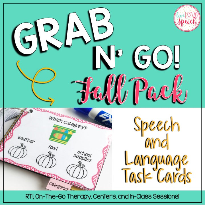 Grab N' Go Fall Activities | Speech Therapy – Live Love Speech