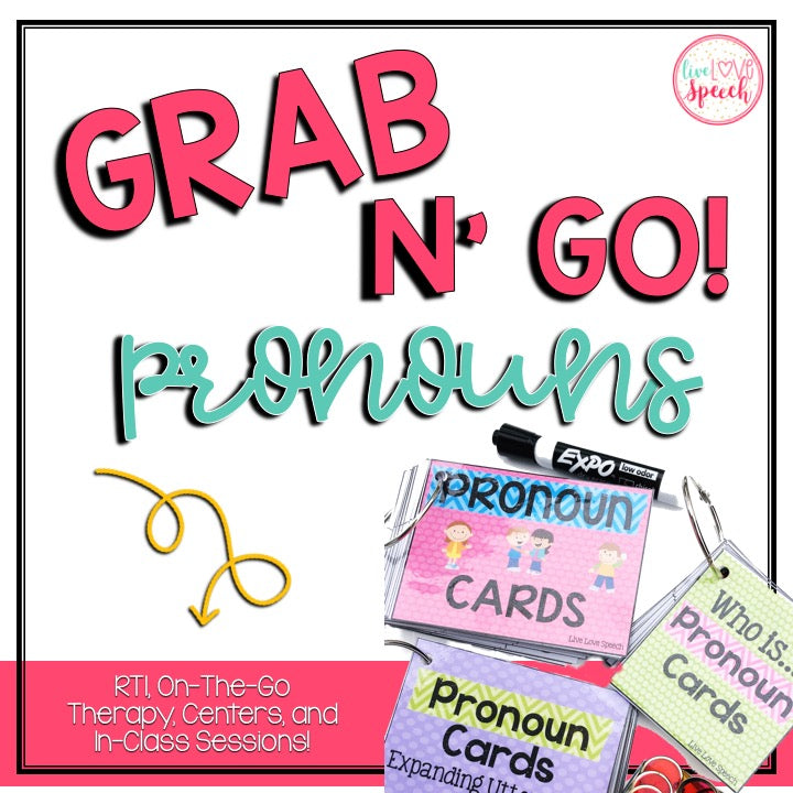 Grab N' Go Pronouns | Speech Therapy Resource – Live Love Speech