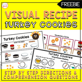 Turkey Cookies Visual Recipe | Freebie | Cooking for Kids | Speech The ...