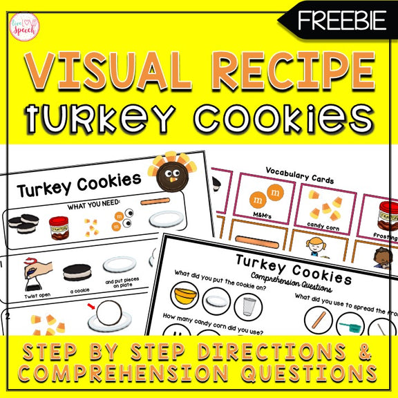 Turkey Cookies Visual Recipe | Freebie | Cooking for Kids | Speech The ...