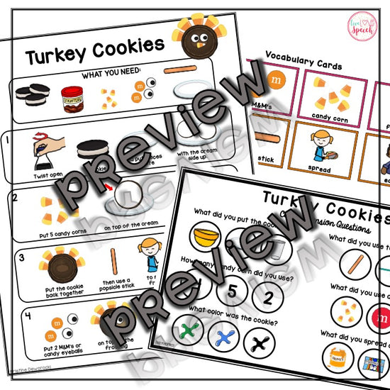 Turkey Cookies Visual Recipe | Freebie | Cooking for Kids | Speech The ...