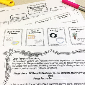 Grab N' Go "WH" Questions | Speech Therapy – Live Love Speech